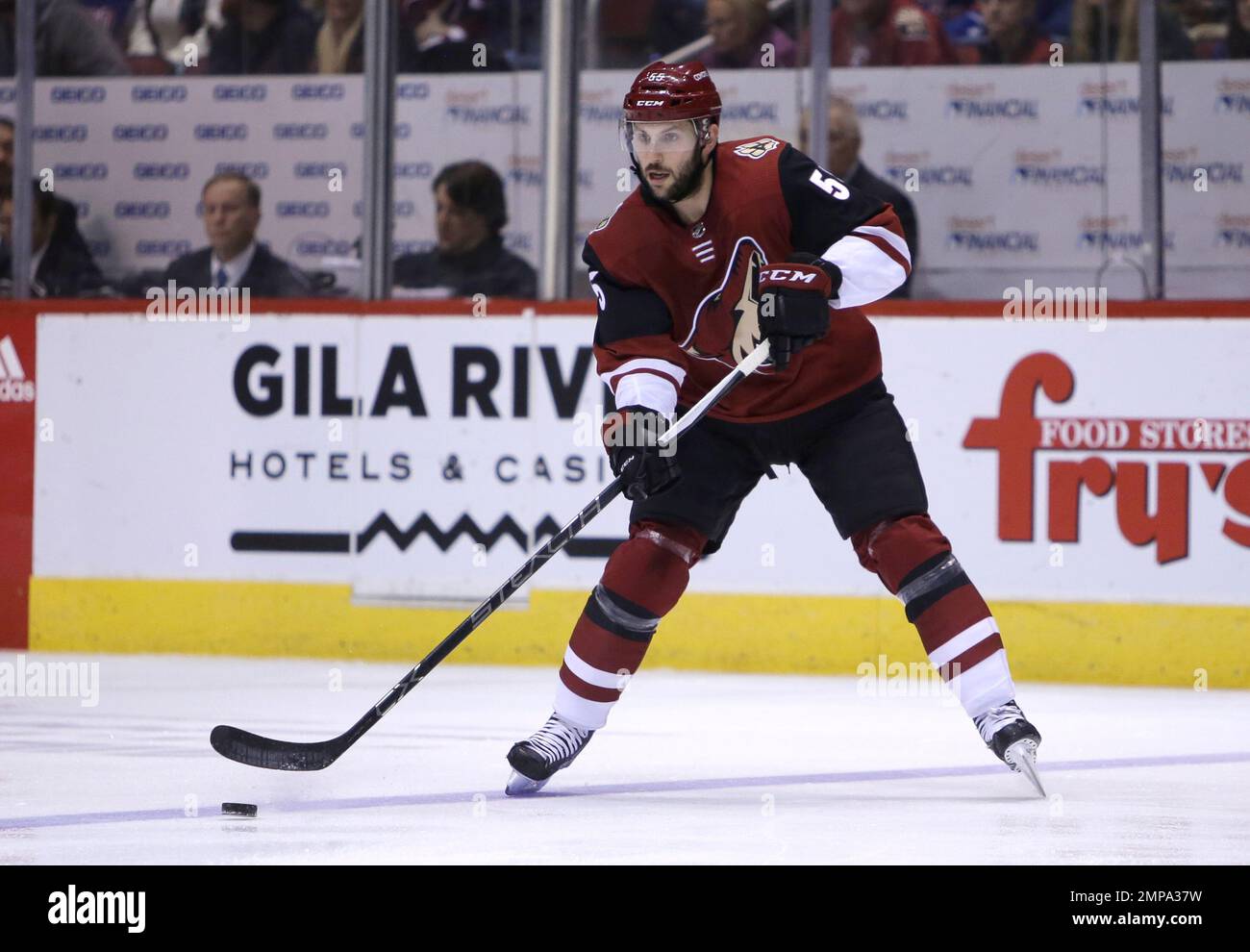 Arizona Coyotes defenseman Jason Demers (55) during an NHL hockey game ...