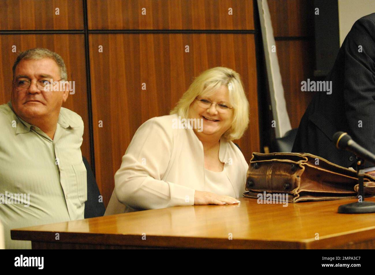Anna Nicole Smith's mother Virgie Arthur smiles in court on the day her ...