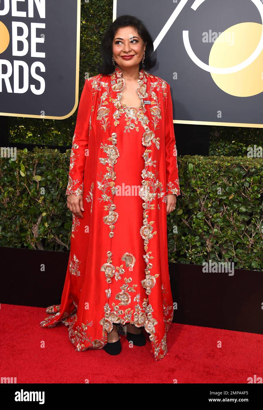 HFPA President Meher Tatna arrives at the 75th annual Golden Globe ...