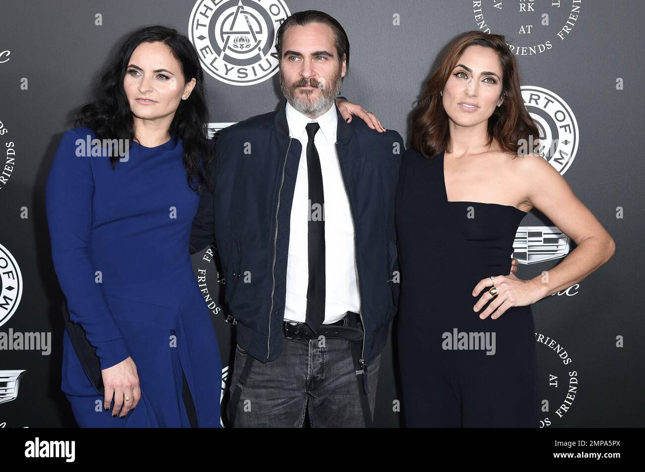 Rain Phoenix, from left, Joaquin Phoenix and Summer Phoenix attend the ...