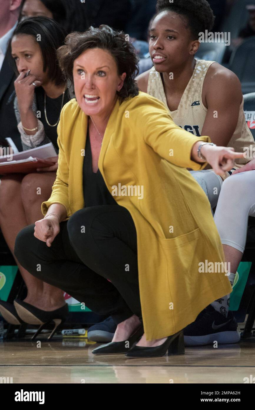Georgia Tech head coach MaChelle Joseph works the sideline during the ...