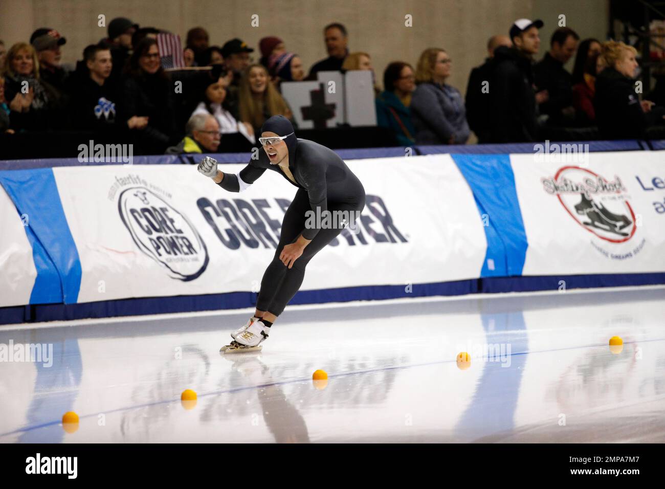 Jeffrey Swider-Peltz reacts after competing in the men's 1,500 meters ...