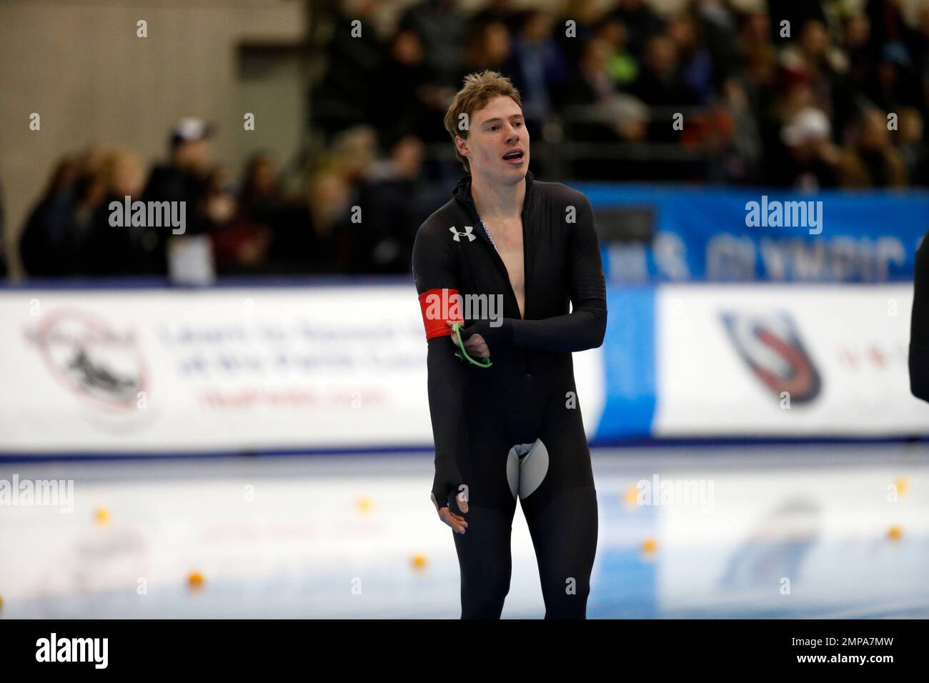 Brian Hansen reacts after competing in the men's 1,500 meters during ...