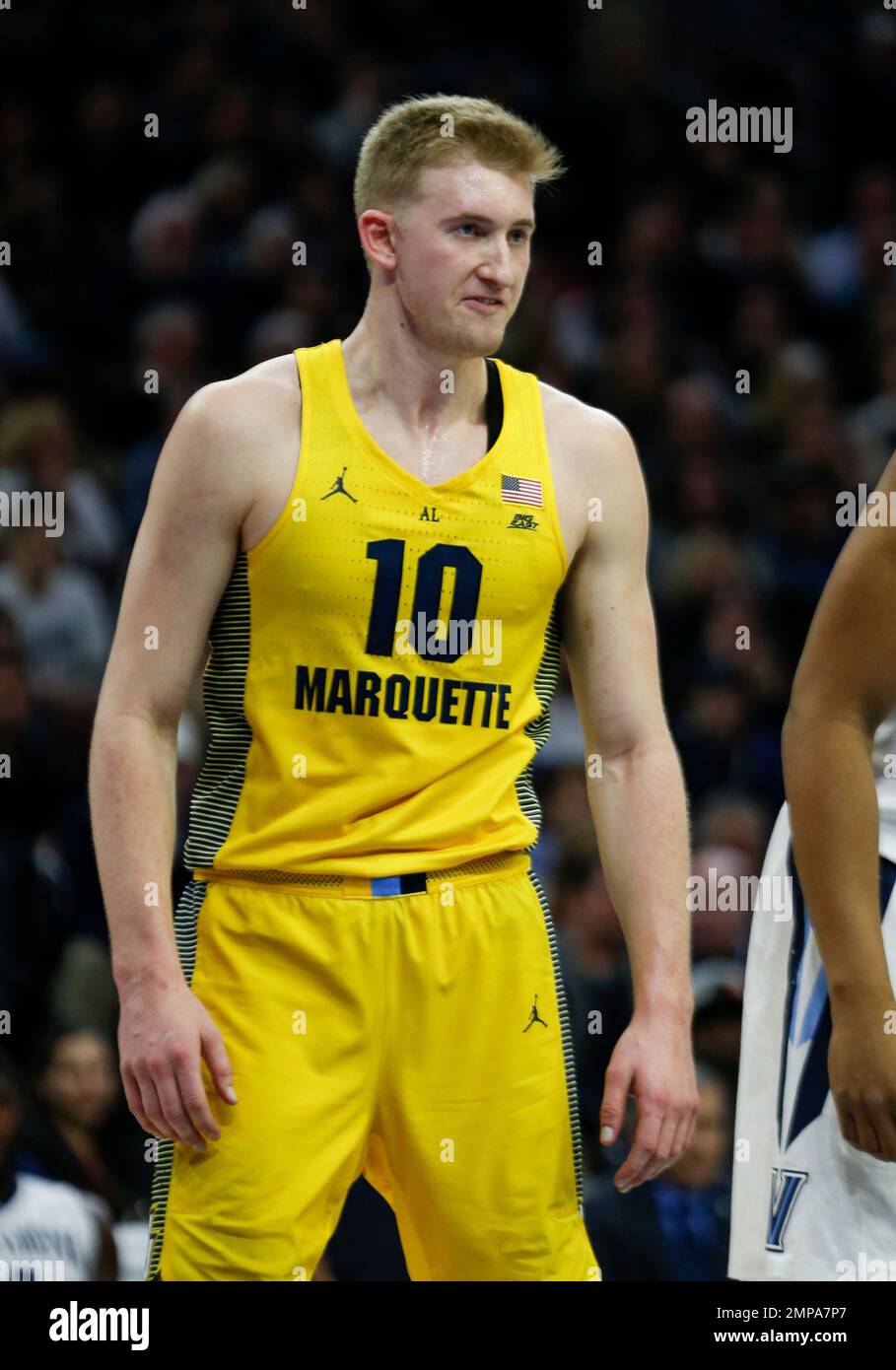 Marquette guard Sam Hauser (10) in action during an NCAA college ...