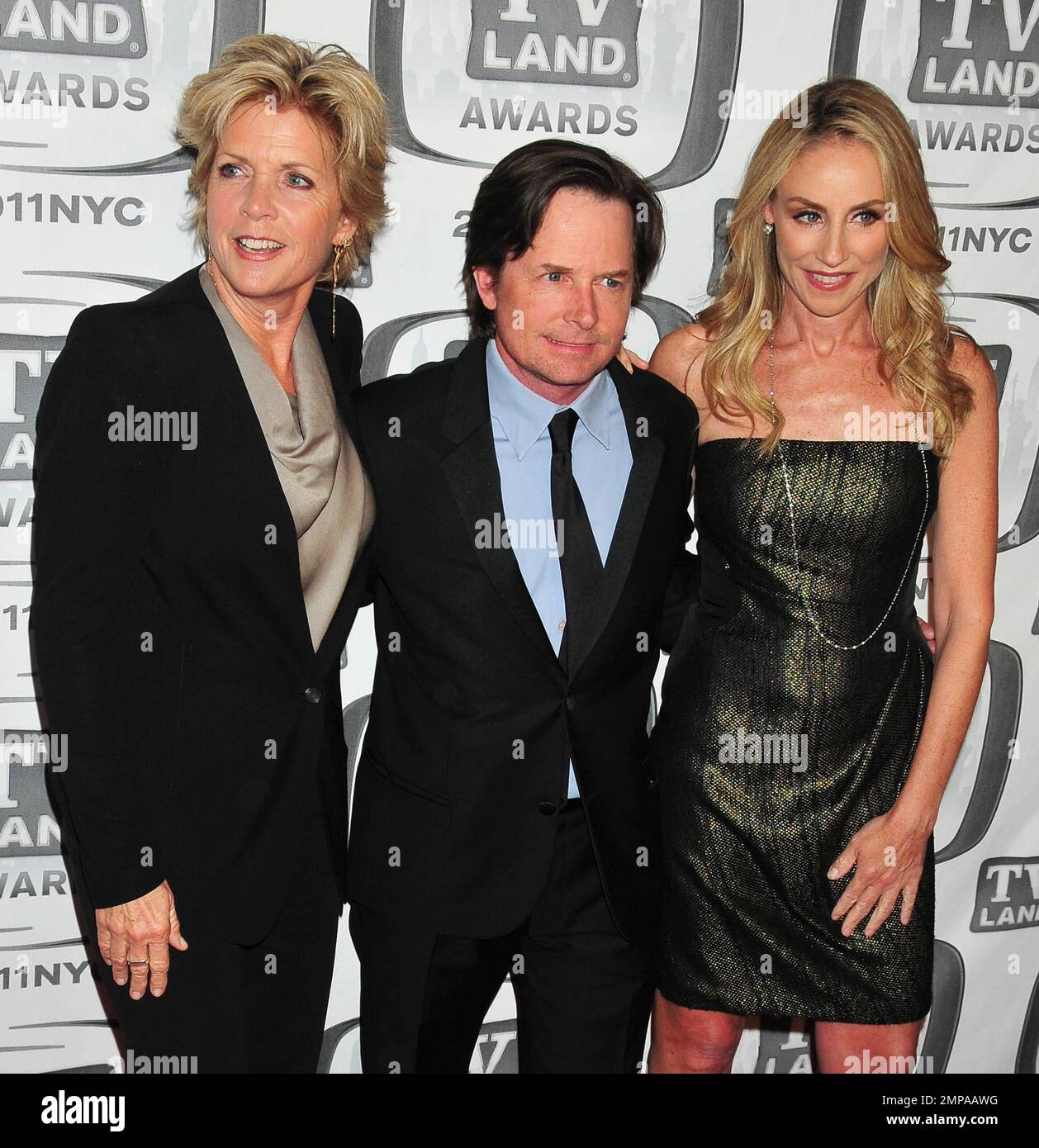 Meredith Baxter, Michael J Fox and Tracy Pollan pose on the red carpet ...