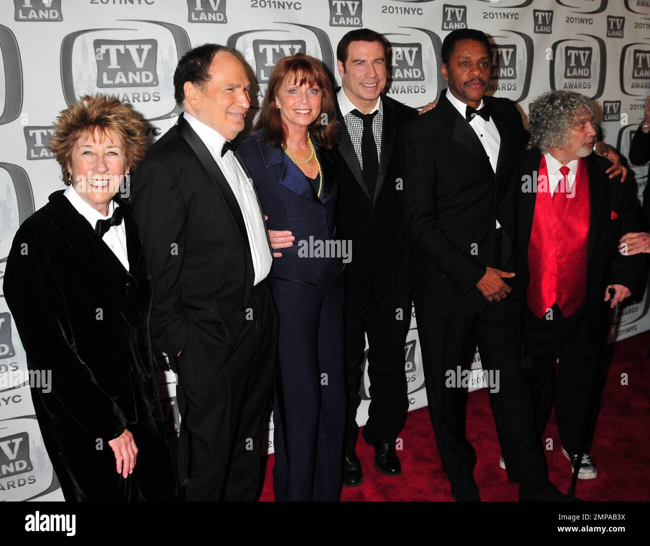 Stars of the 1970s TV series "Welcome Back, Kotter" Ellen Travolta ...