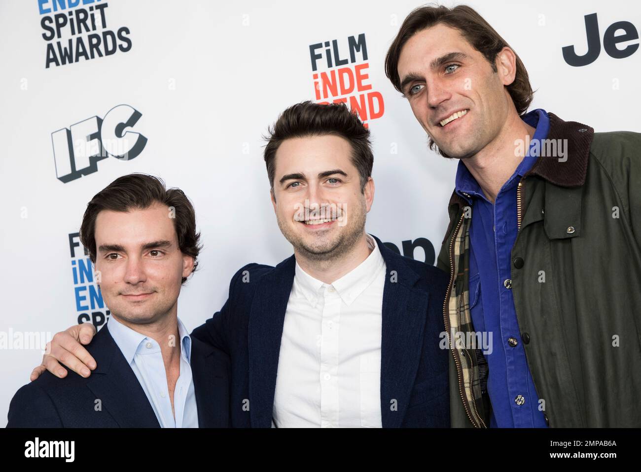 Tim White, Matt Spicer and David Branson Smith pose for photographers upon arrival at the 33rd ...