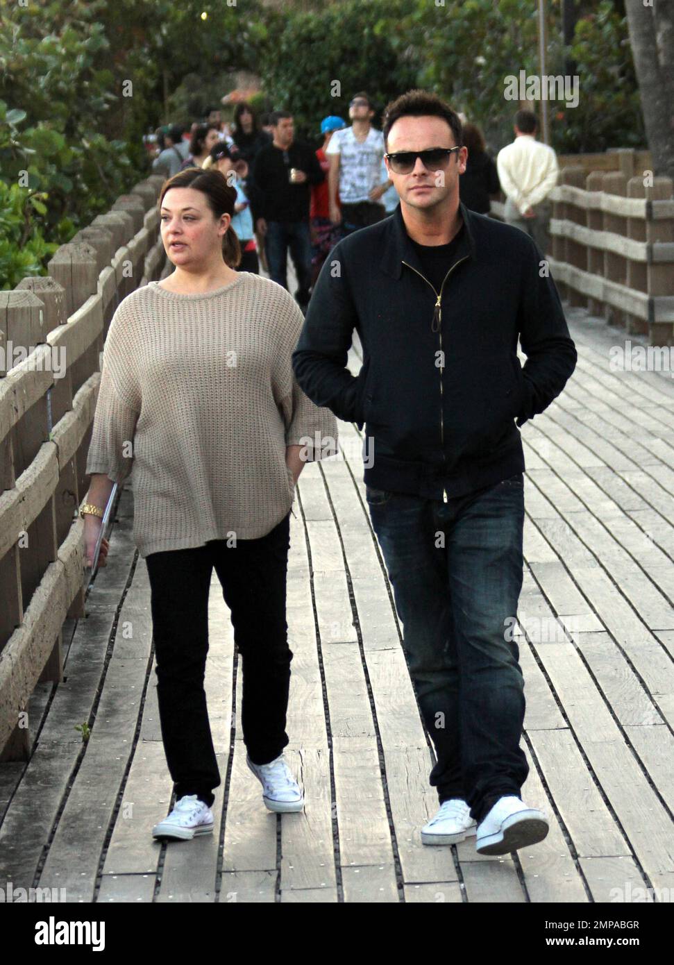 Ant McPartlin and his wife Lisa Marie Armstrong check out the beach ...