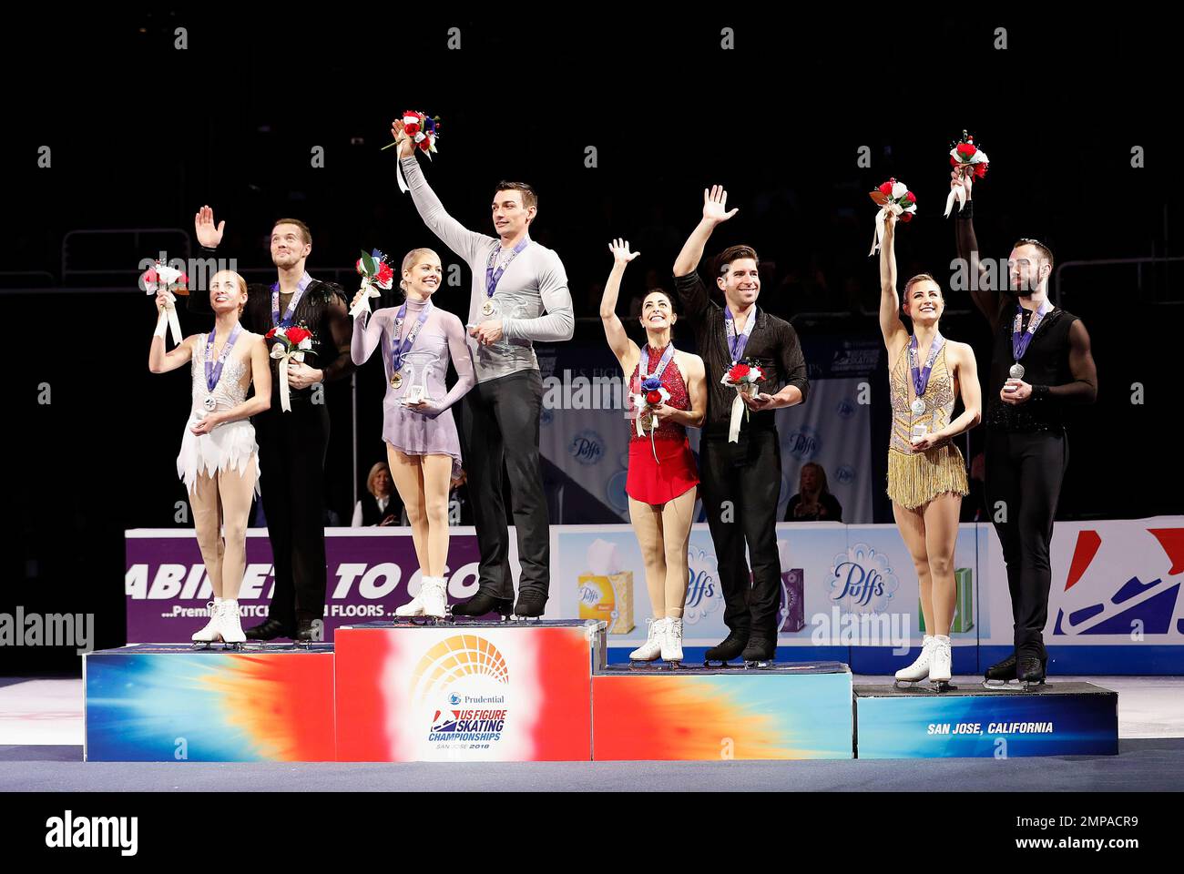Alexa Scimeca-Knierim and Christopher Knierim, group second from left ...