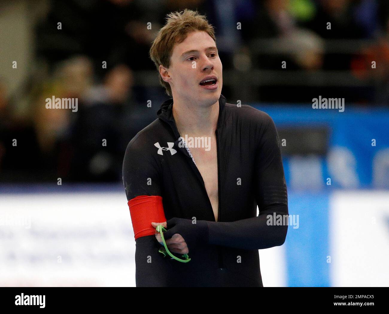 Brian Hansen reacts after competing in the men's 1,500 meters during ...