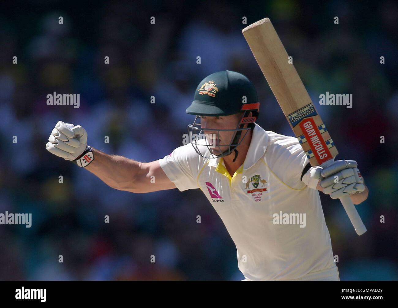 Australia's Shaun Marsh celebrates making 100 runs against England ...