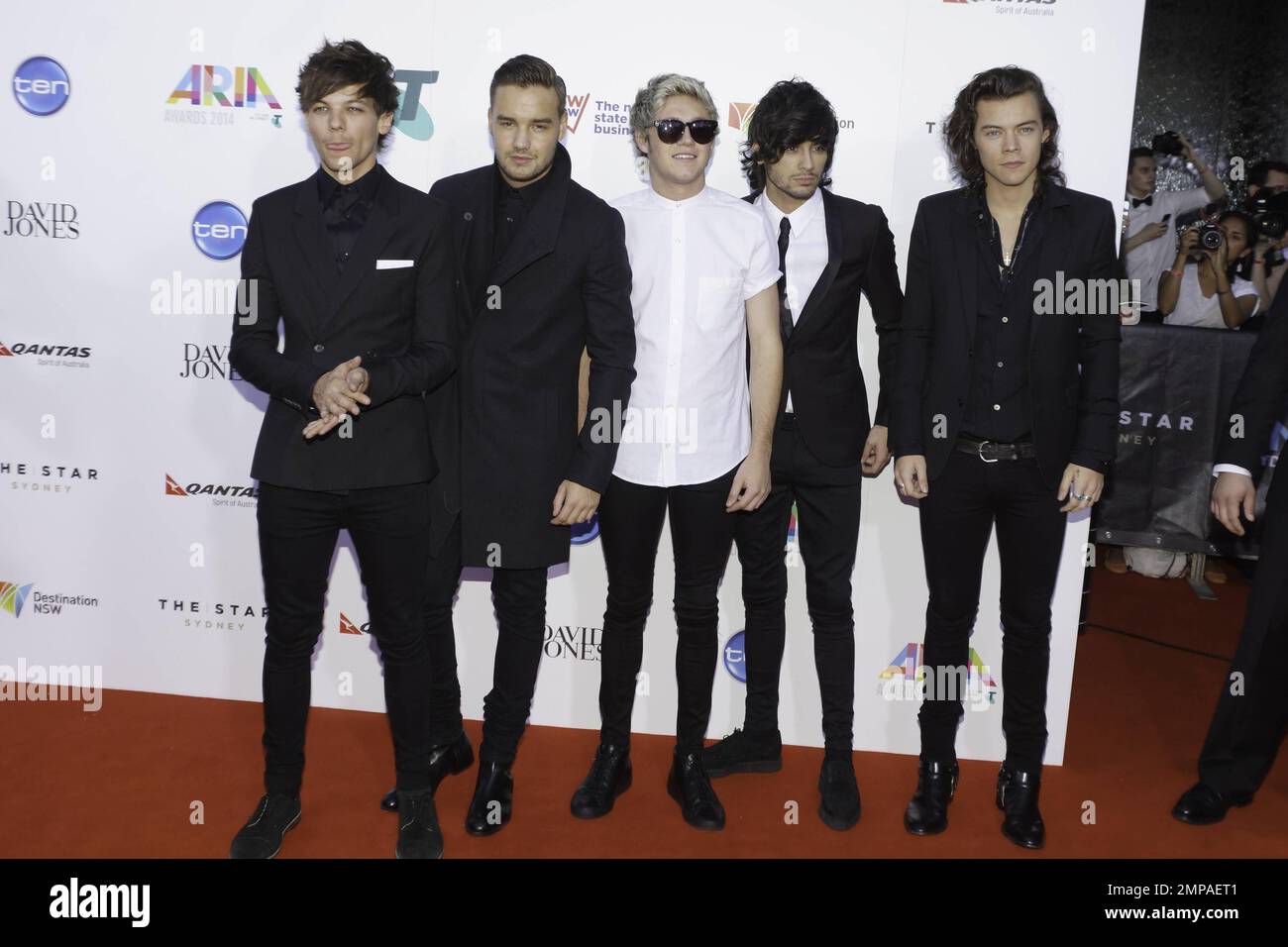 One Direction at the Aria Awards red carpet in Sydney, Australia. 26th ...