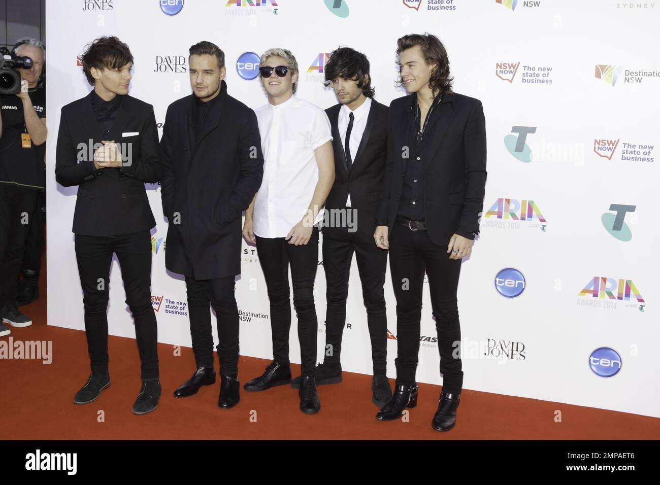 One Direction at the Aria Awards red carpet in Sydney, Australia. 26th ...