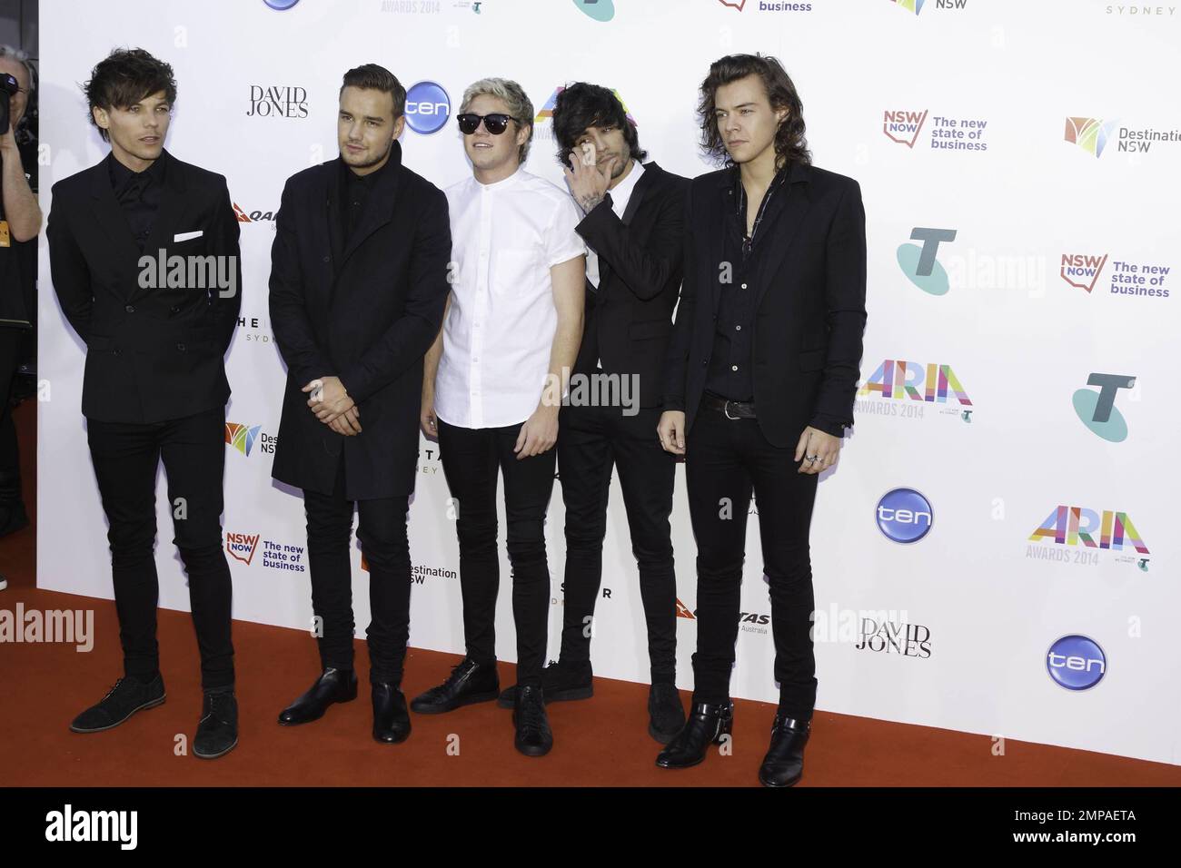One Direction at the Aria Awards red carpet in Sydney, Australia. 26th ...