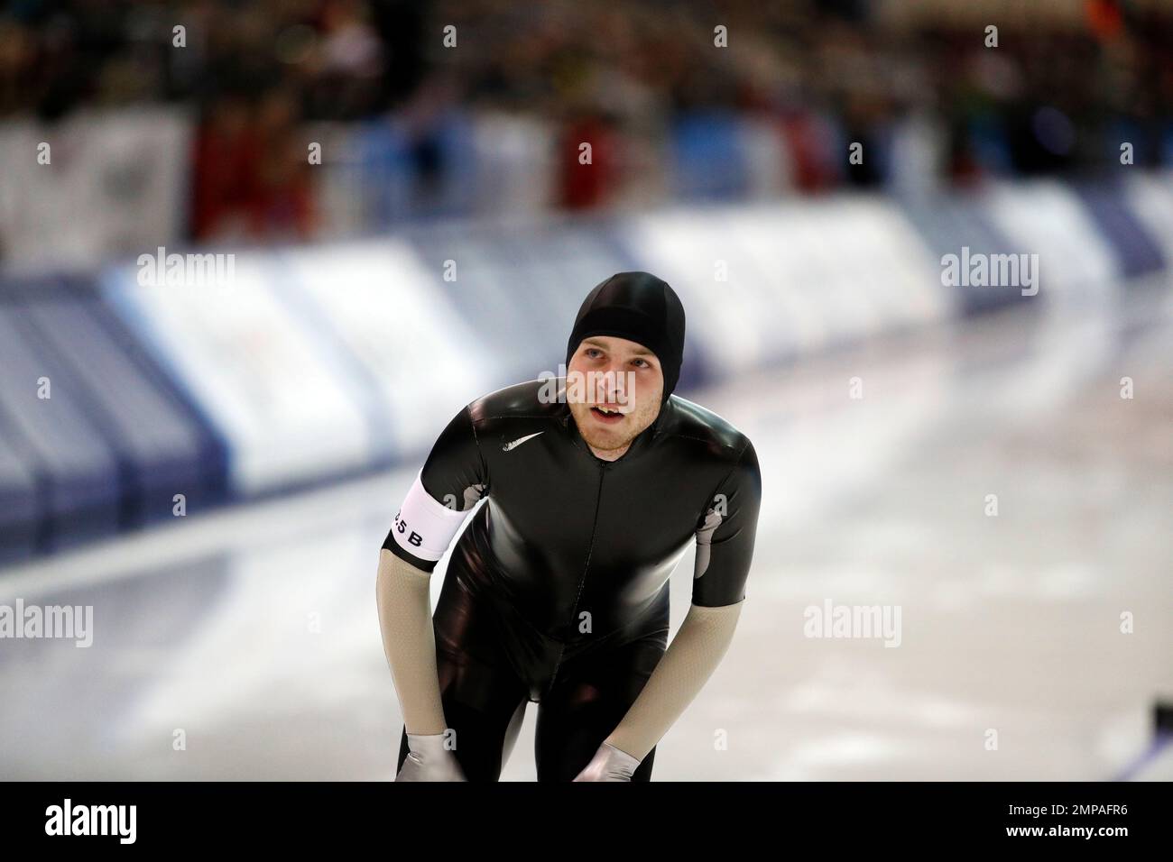 Tyler Cain reacts after competing in the men's 500 meters during the U ...