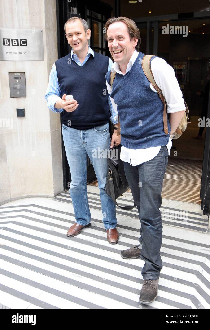 UK stand-up comedians Alexander Armstrong and Ben Miller pose for ...