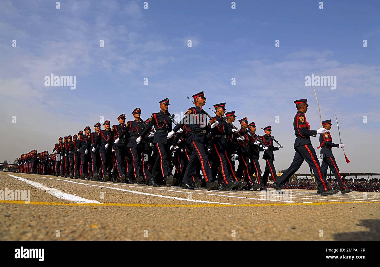 Newly graduated Iraqi Army officers march during Iraqi Army Day ...
