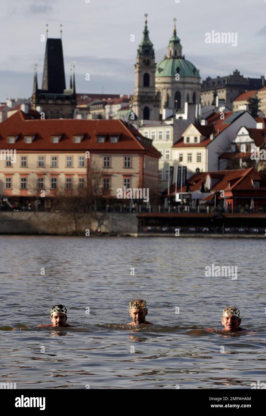 Polar swimmers take part in the traditional Three Kings swim in the ...