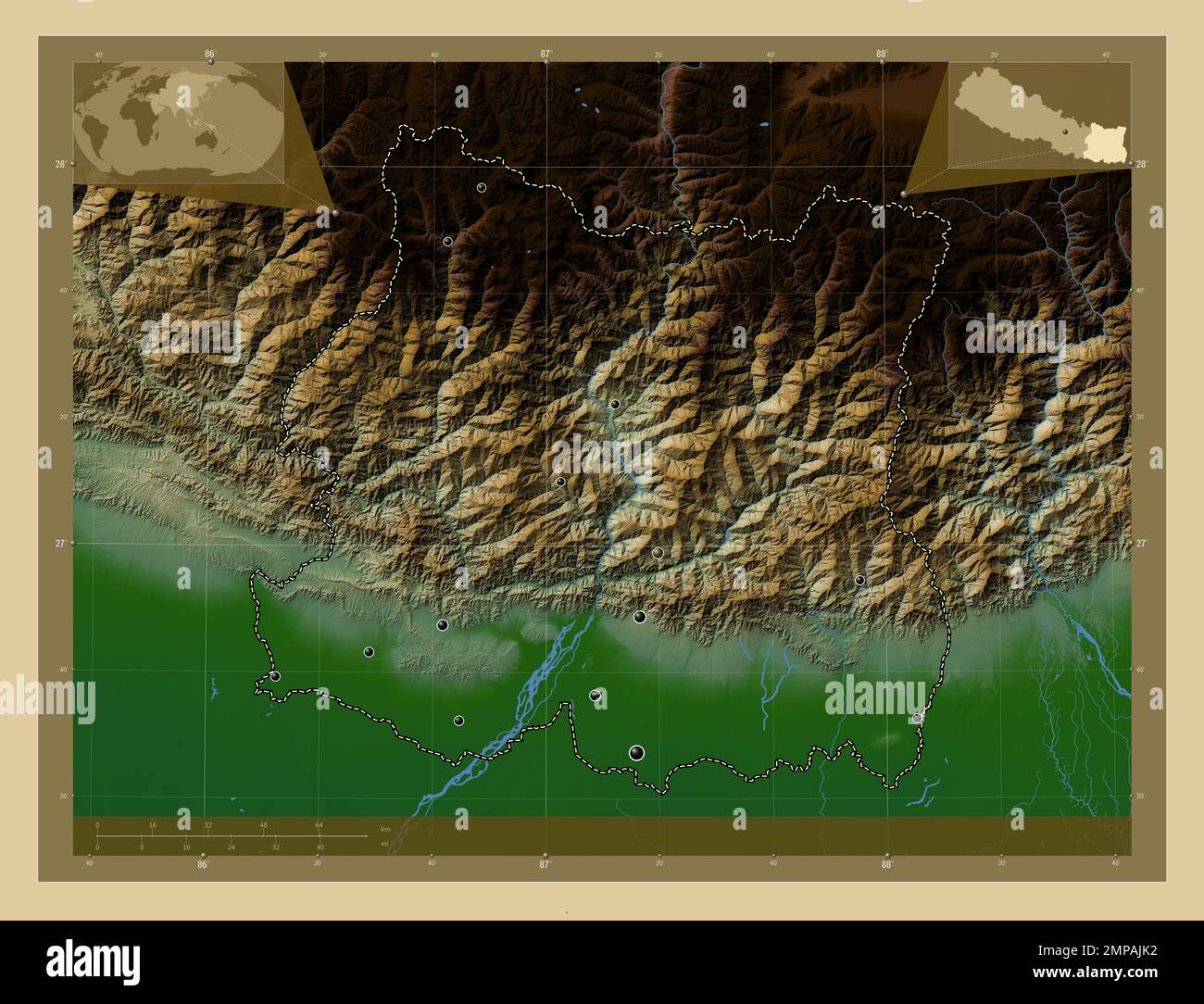 Nepal Elevation Map