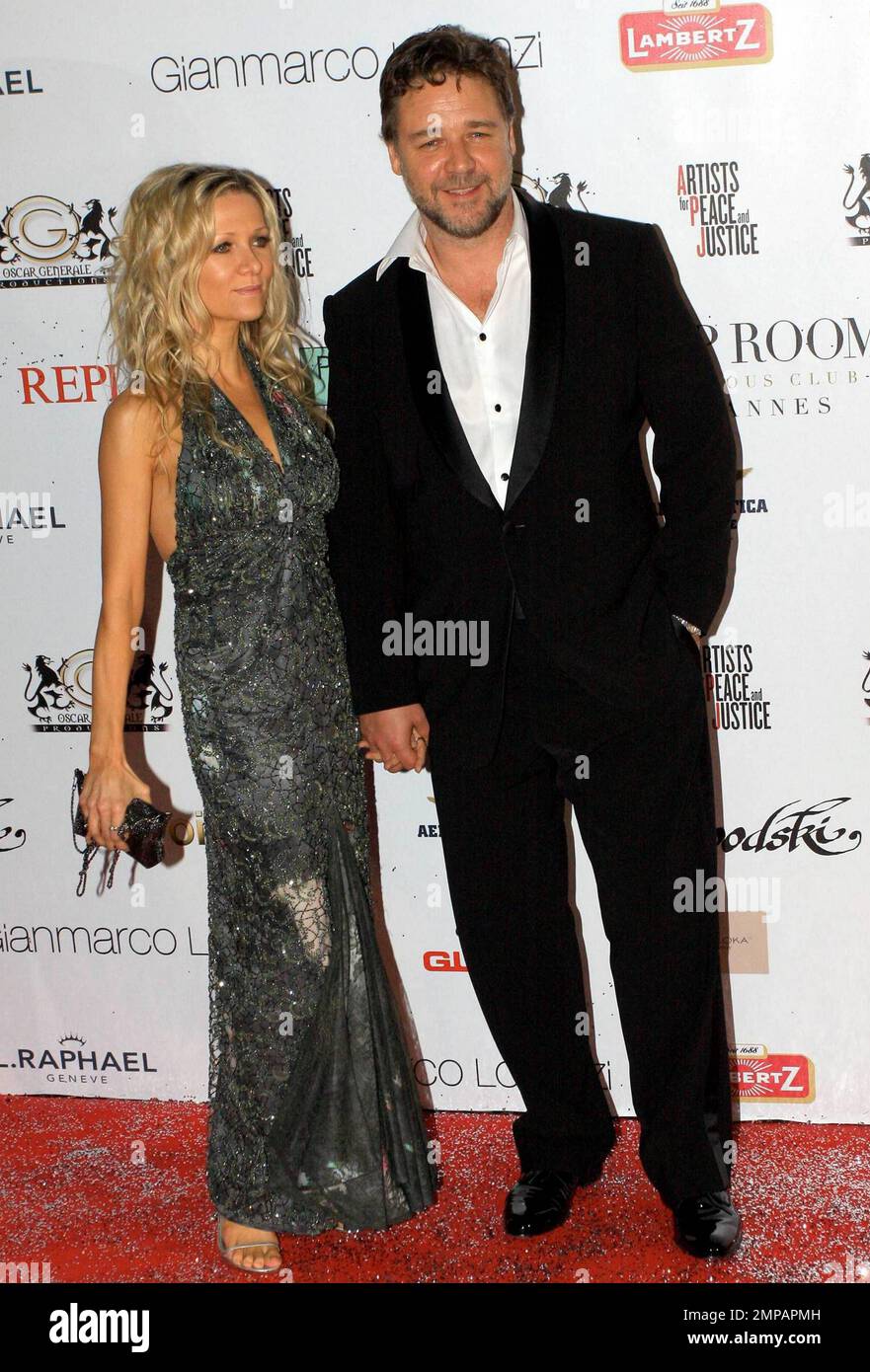 Russell Crowe and wife Danielle Spencer at the Artists for Peace and ...
