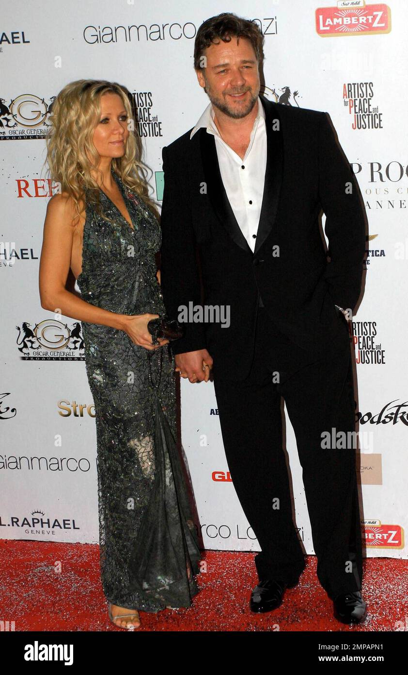 Russell Crowe and wife Danielle Spencer at the Artists for Peace and ...