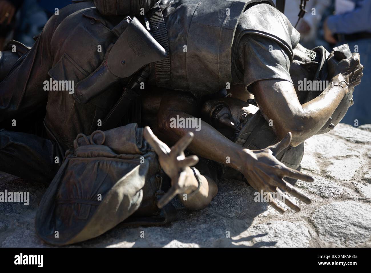 The newly unveiled U.S. Navy Corpsmen Memorial stands following the ...
