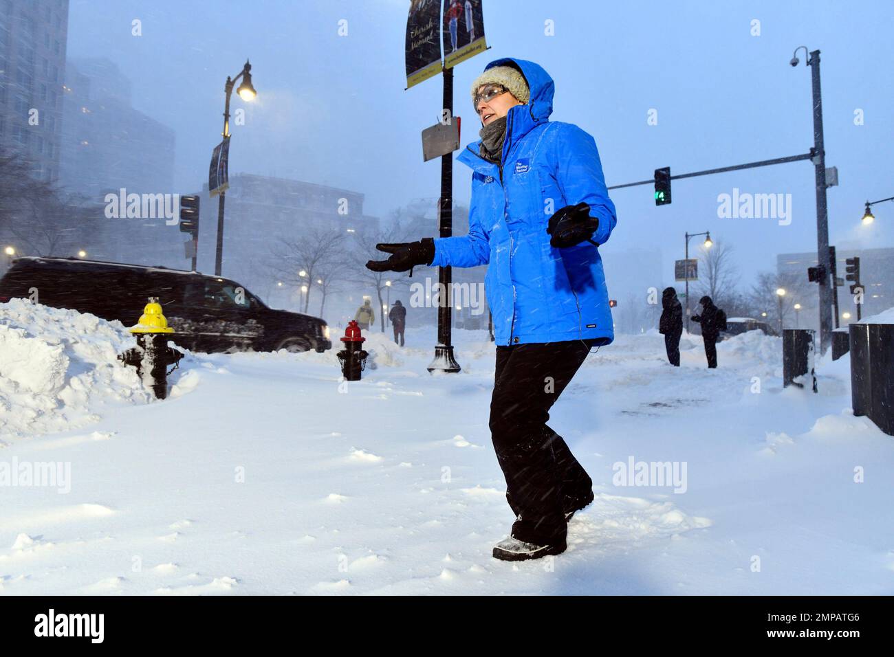 The Weather Channel on-camera meteorologist Alex Wilson reports on ...