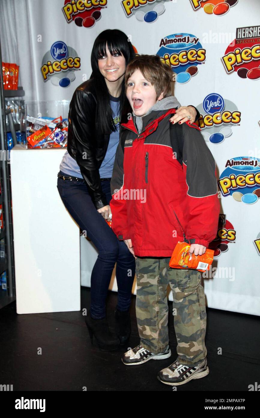 Ashlee Simpson inroduces the new Hershey's Pieces candy at The Hershey ...