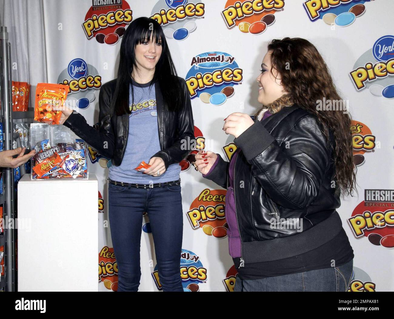 Ashlee Simpson inroduces the new Hershey's Pieces candy at The Hershey ...