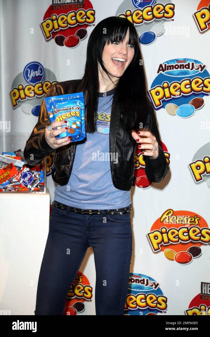 Ashlee Simpson inroduces the new Hershey's Pieces candy at The Hershey ...