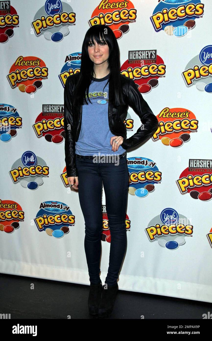 Ashlee Simpson inroduces the new Hershey's Pieces candy at The Hershey ...