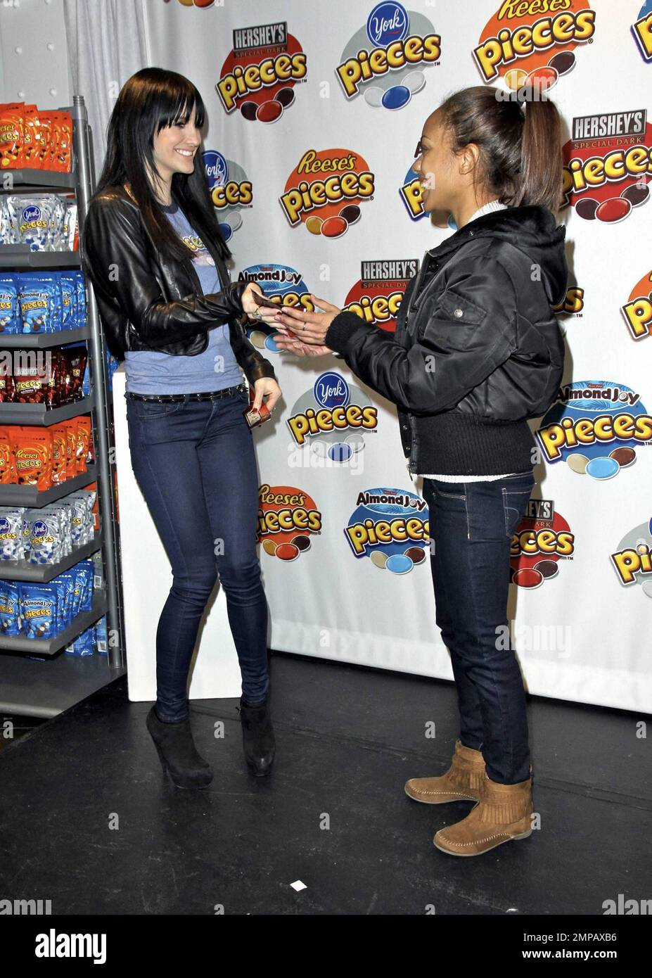Ashlee Simpson inroduces the new Hershey's Pieces candy at The Hershey ...