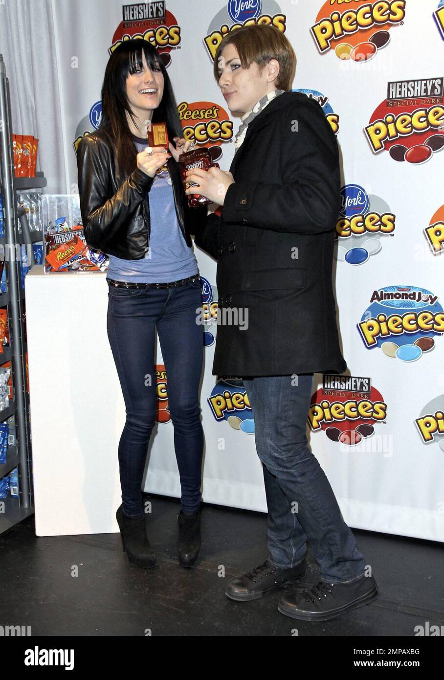 Ashlee Simpson inroduces the new Hershey's Pieces candy at The Hershey ...