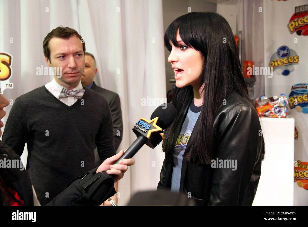Ashlee Simpson inroduces the new Hershey's Pieces candy at The Hershey ...