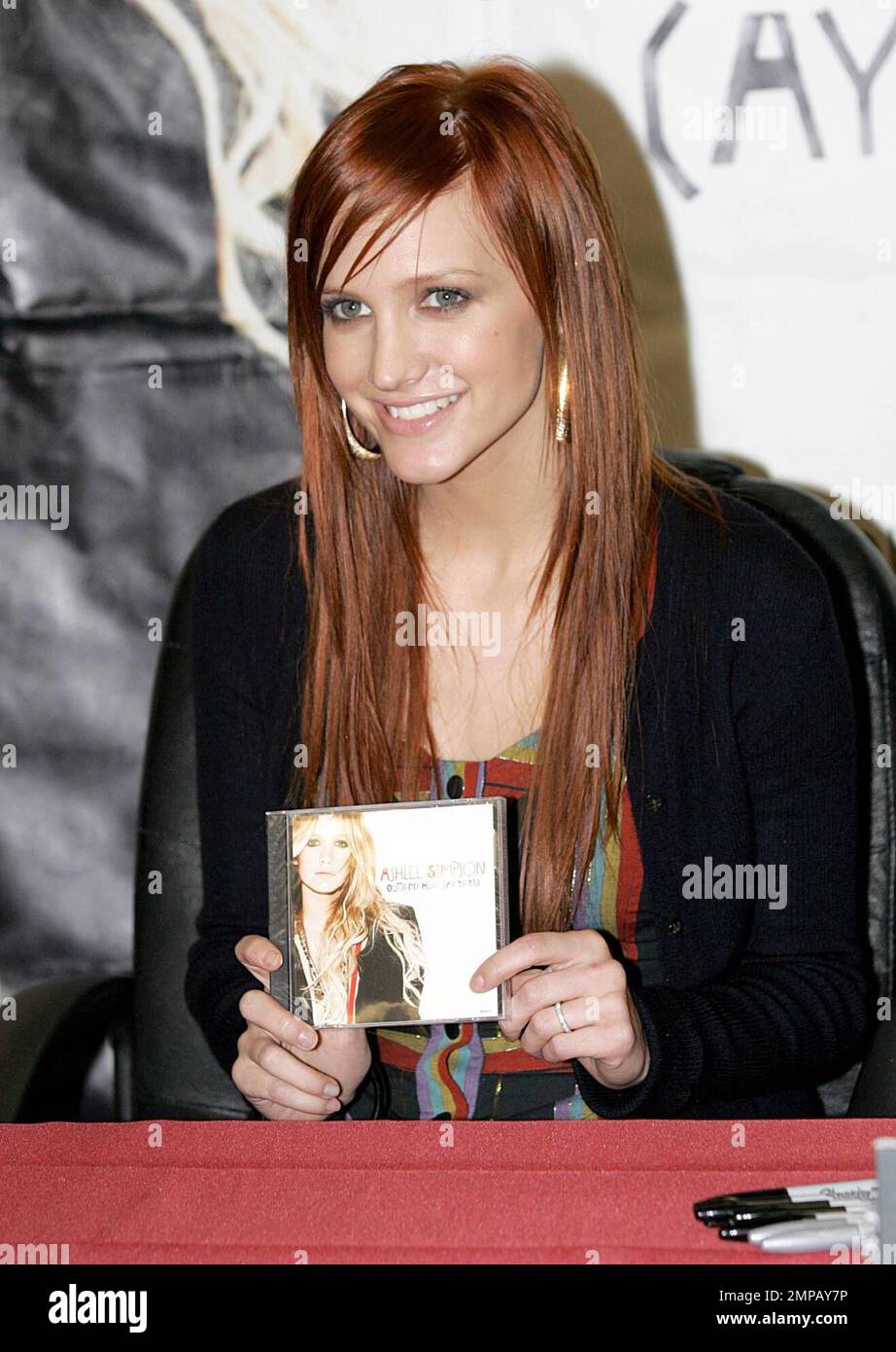 Singer Ashlee Simpson makes an appearance at a CD signing at the ...