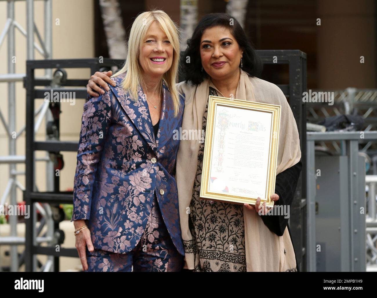 Mayor of Beverly Hills Lili Bosse ,left, and Meher Tatna attend the ...