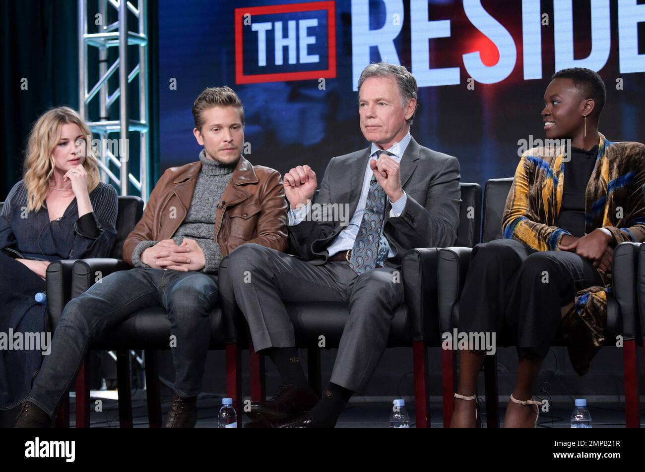 Emily Vancamp, from left, Matt Czuchry, Bruce Greenwood and Shaunette ...