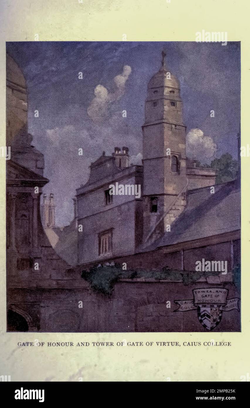 Gate of Honour, and Tower of Gate of Virtue, Caius College Painted by ...
