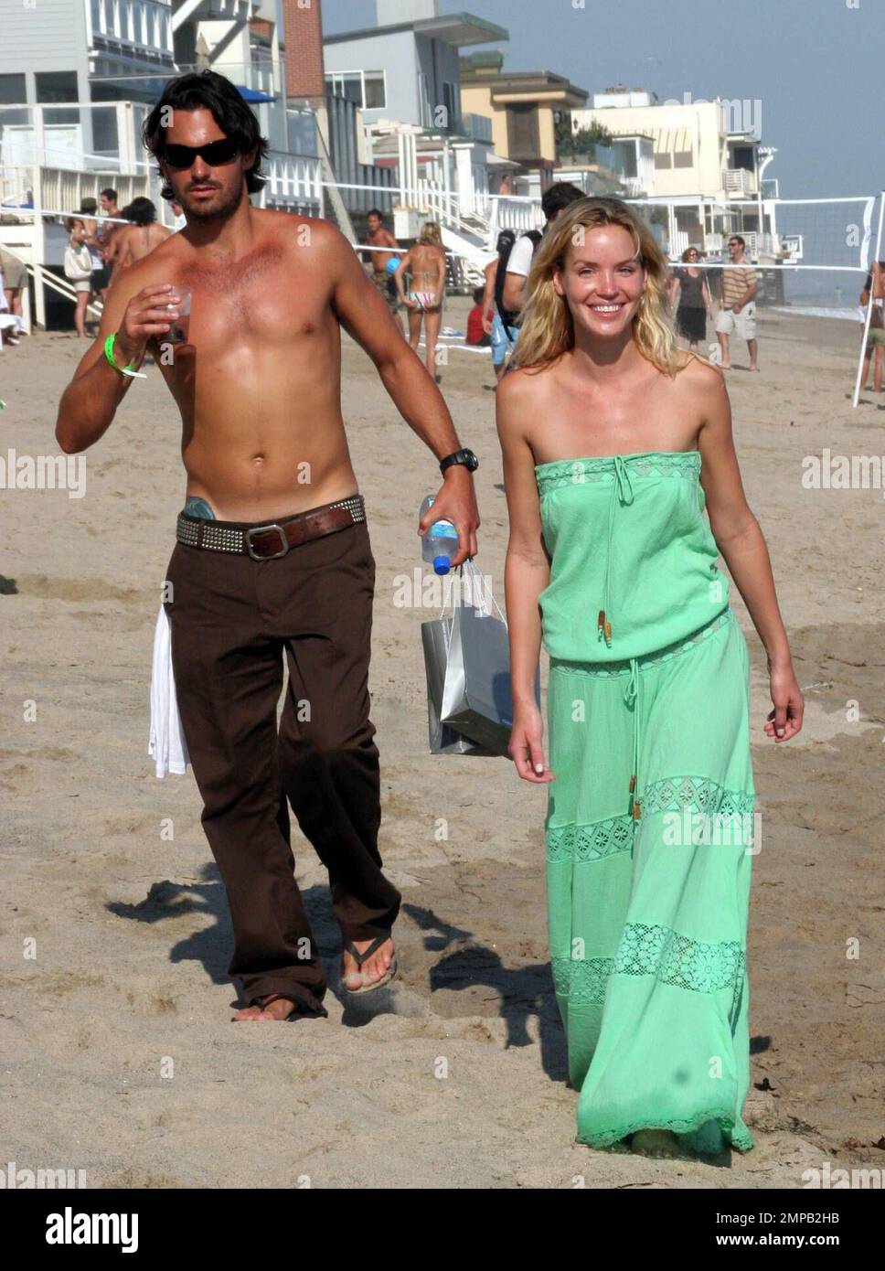 Ashley Scott at a beach party in Malibu, Ca. 7/22/06 Stock Photo - Alamy