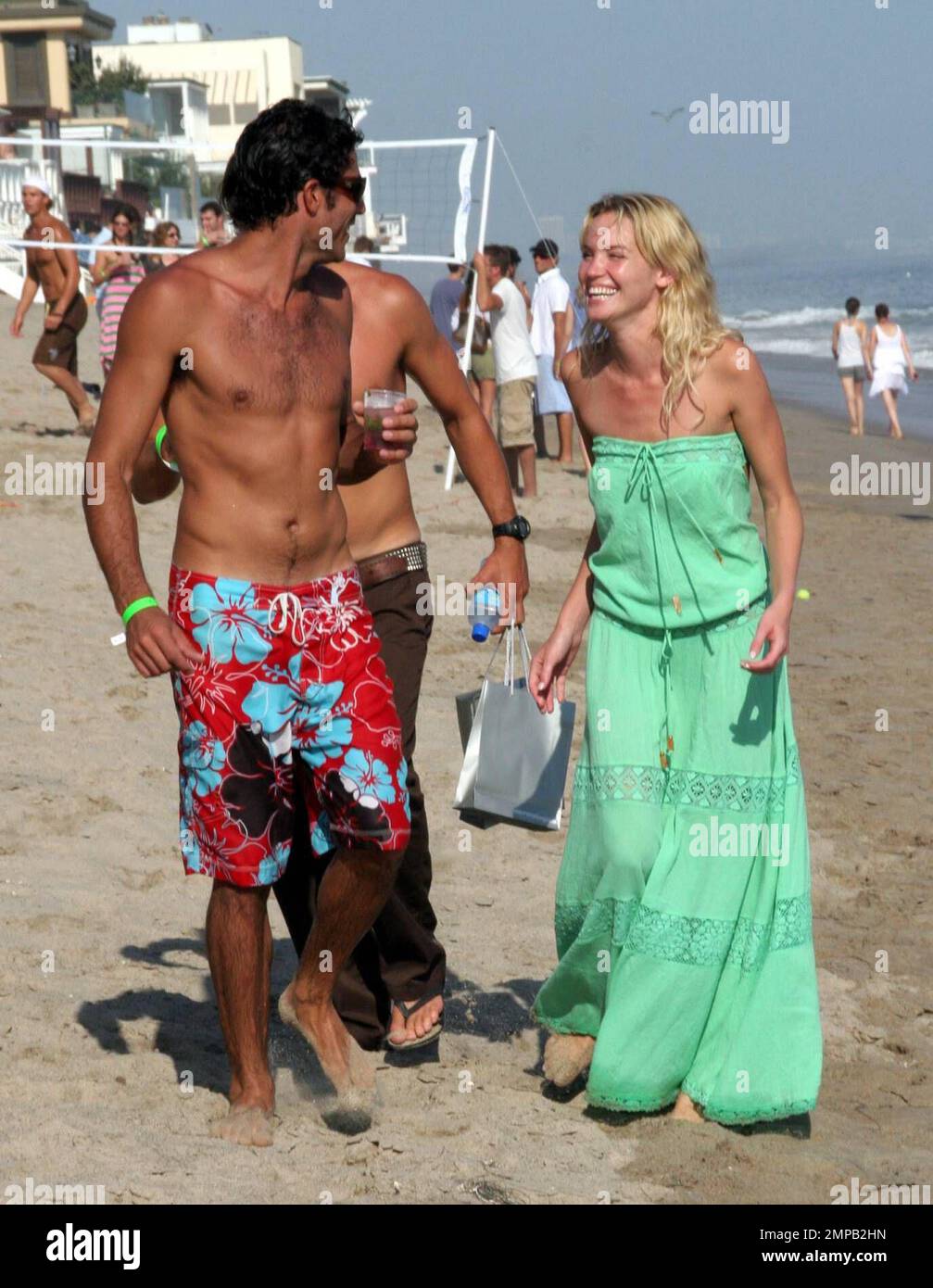Ashley Scott at a beach party in Malibu, Ca. 7/22/06 Stock Photo - Alamy