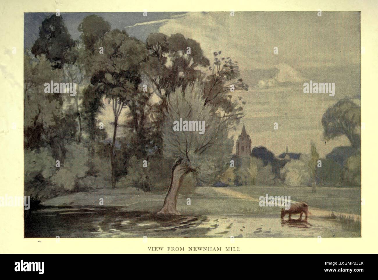 View from Newnham Mill Painted by Maxwell Armfield from the book ...