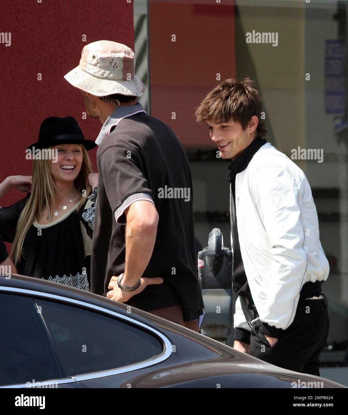 Ashton Kutcher seems to be flying high on the set of his new movie ...