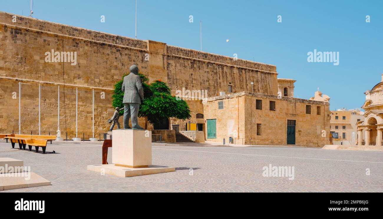 a view over Castille Square in Valletta, Malta, with Saint James ...