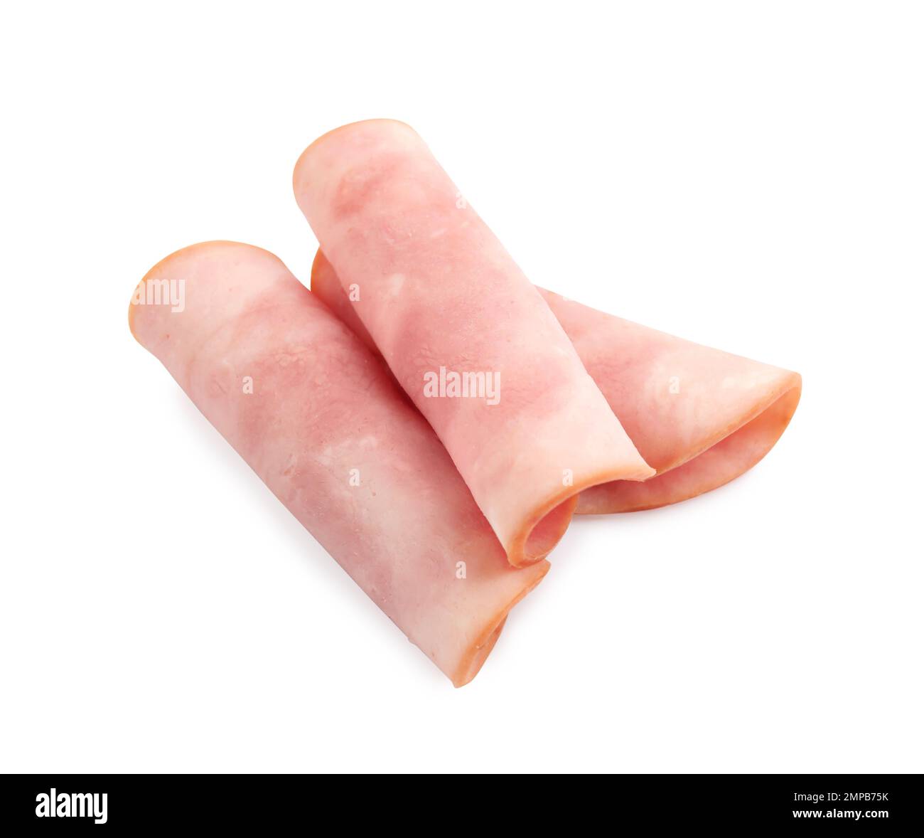 Slices of tasty fresh ham isolated on white Stock Photo - Alamy