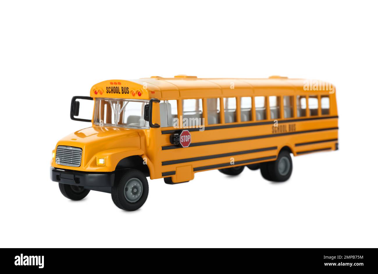 Yellow school bus isolated on white. Transport for students Stock Photo ...