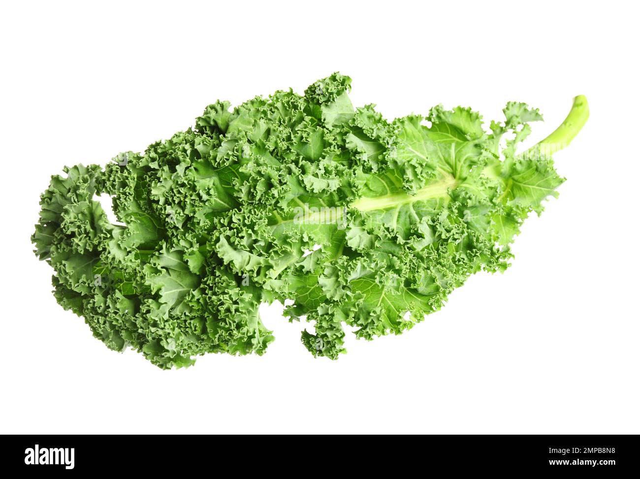 Fresh green kale leaf isolated on white Stock Photo - Alamy
