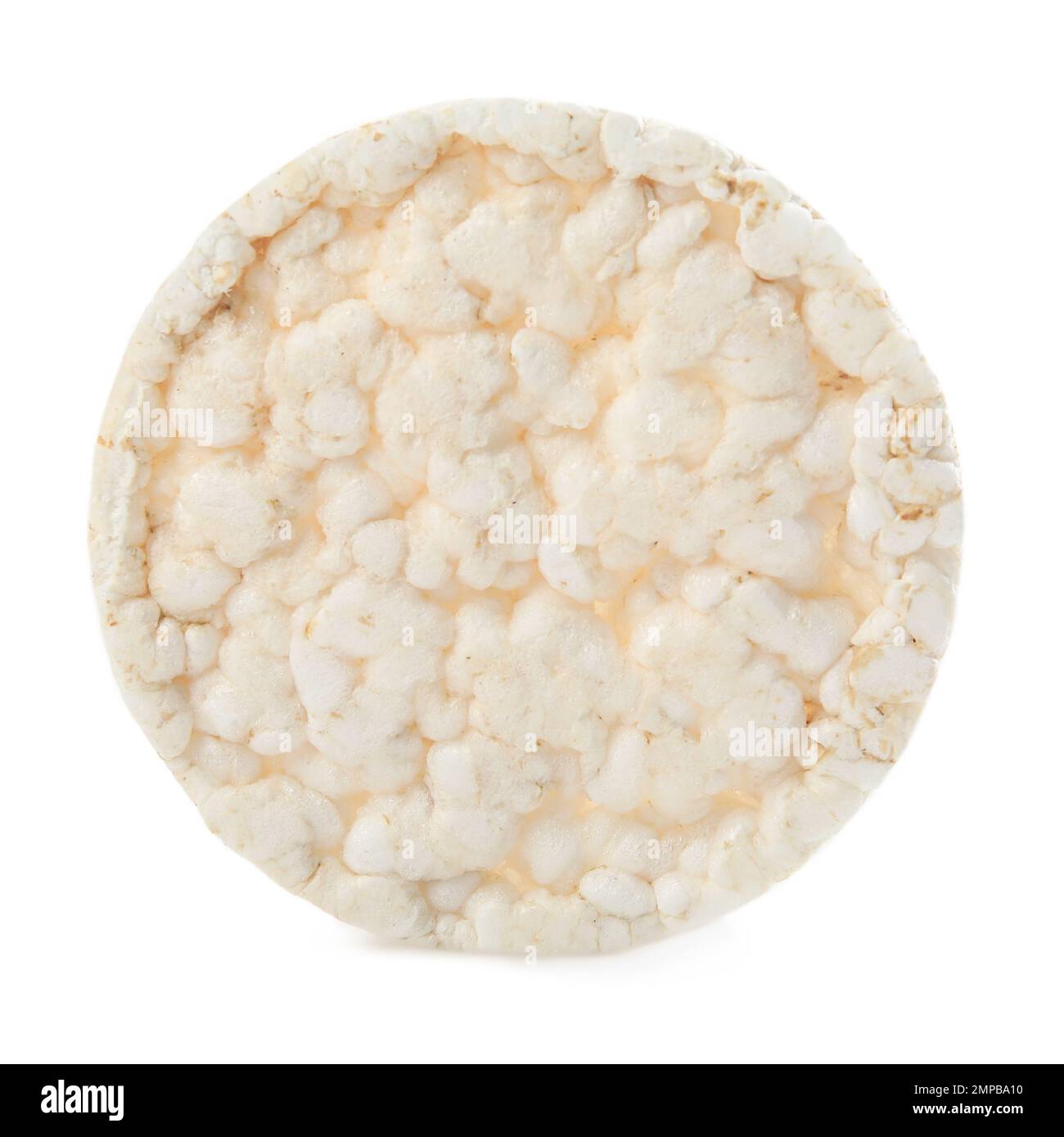 Puffed rice cake isolated on white. Healthy snack Stock Photo - Alamy
