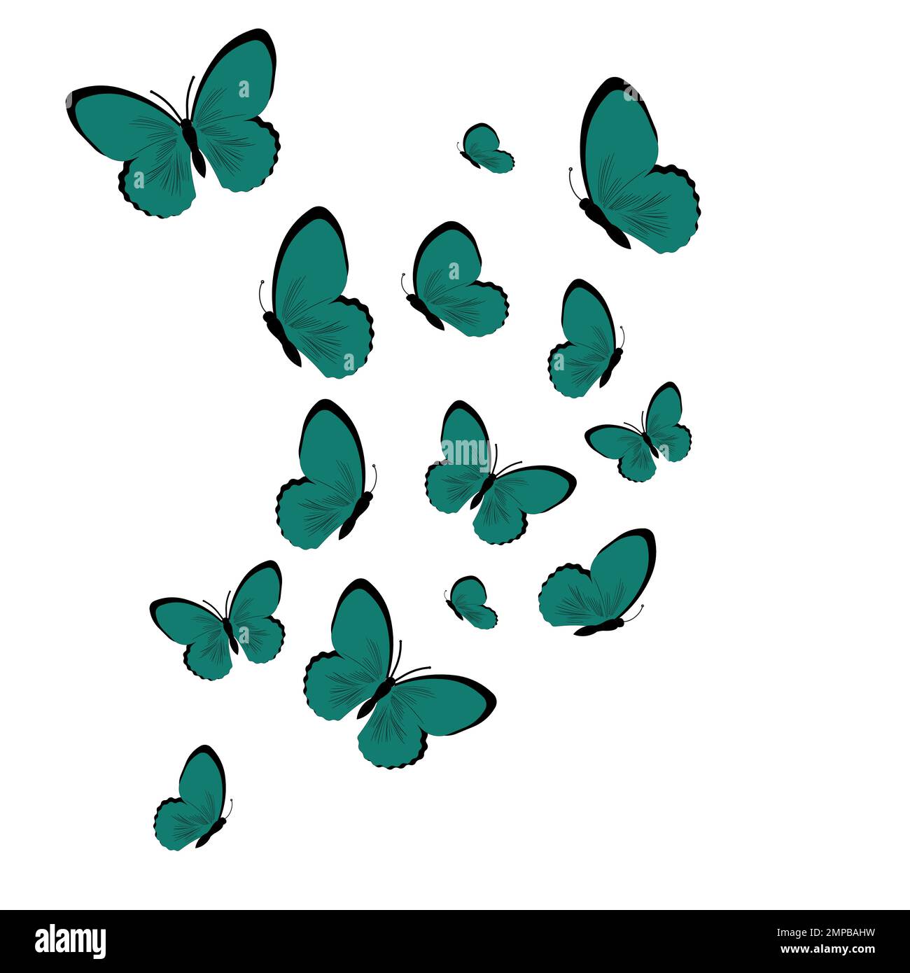 Cartoon Groups Of Butterflies
