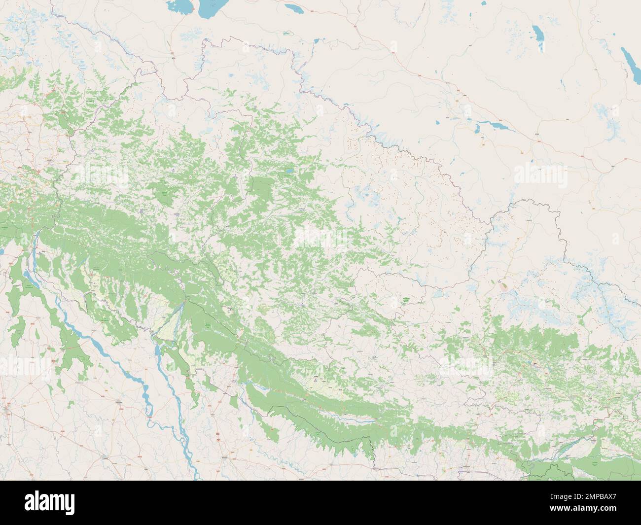 Mid-Western, development region of Nepal. Open Street Map Stock Photo ...