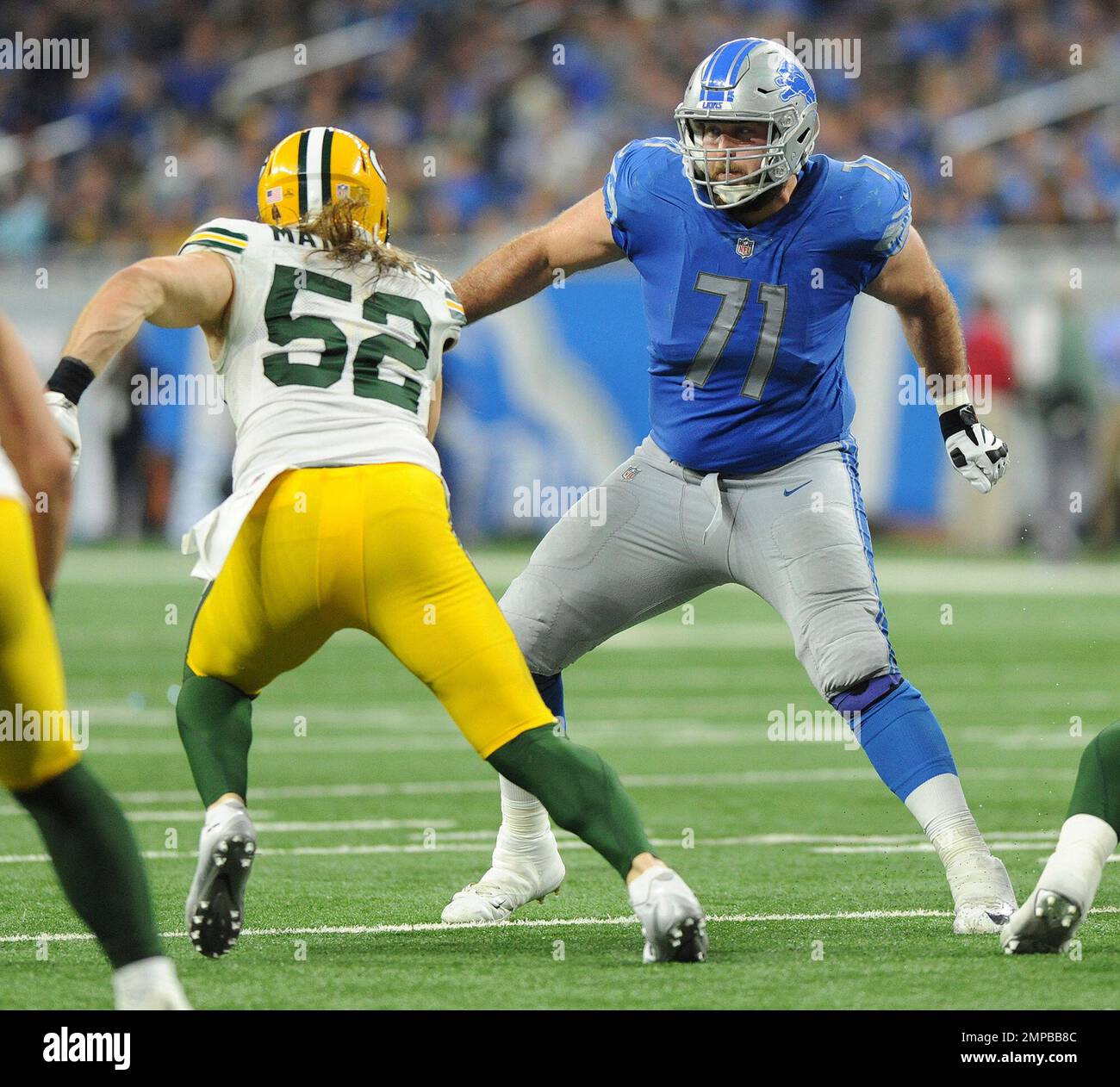 Detroit Lions offensive tackle Ricky Wagner (71) prepares to block ...